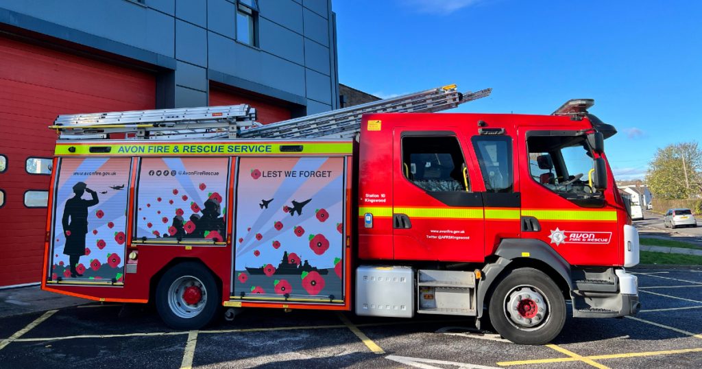 Kingswood fire crews mark Remembrance 2022 with truck design - Fire ...